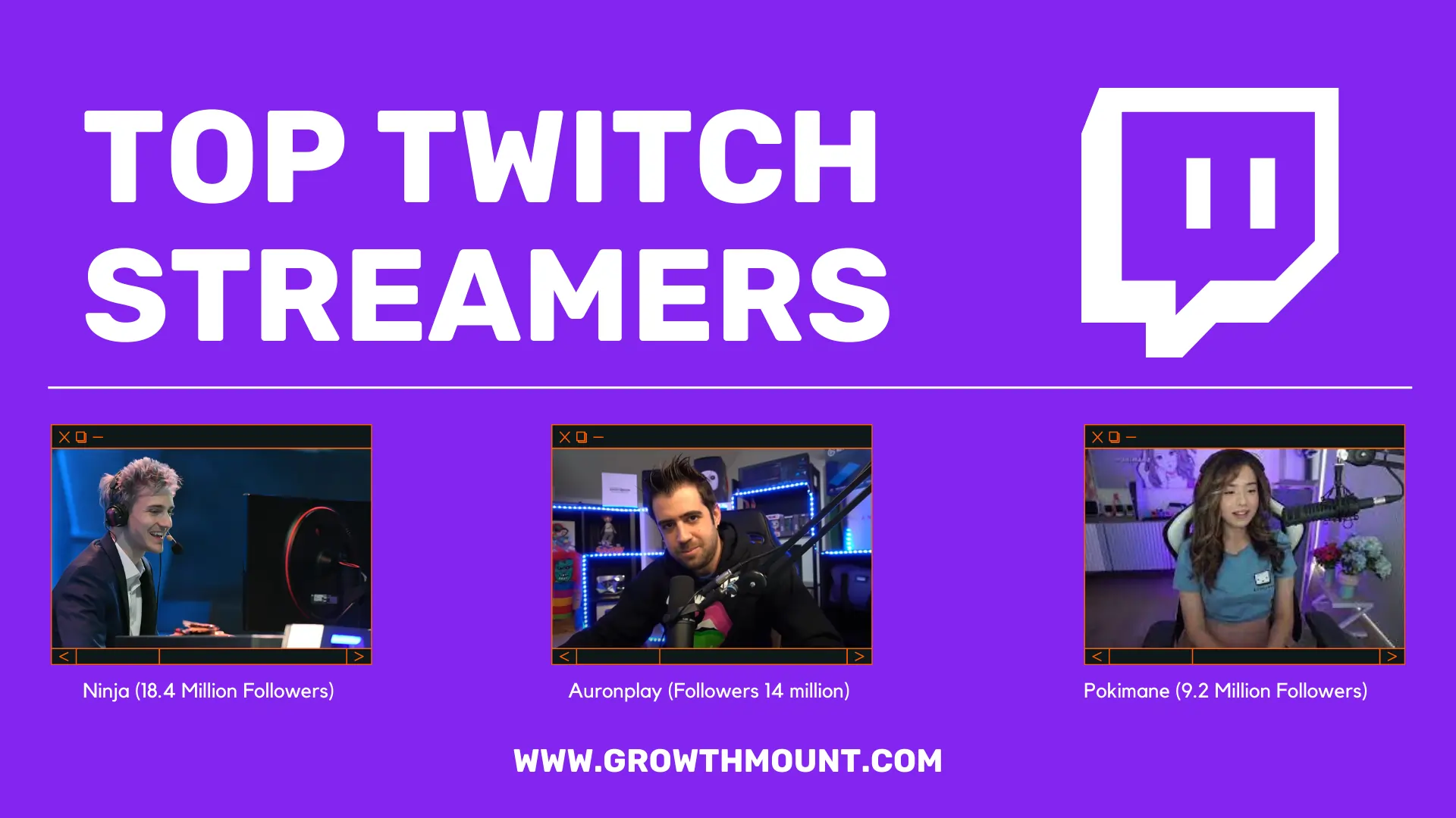 Top Twitch Streamers - Most Followed Streamers - GrowthMount